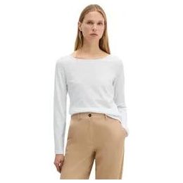 Marc O'Polo Langarmshirt MARC O'POLO "aus Organic Cotton", Damen, Gr. M, wei&szlig;, Obermaterial: 100% Baumwolle, unifarben, Basic, regular fit, U-Boot-Ausschnitt, normaler Saum, Shirts Langarmshirt