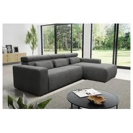 Ecksofa DOMO collection "Brandon gro&szlig;e Ausf&uuml;hrung B/T/H: 289/177/80 cm, auch in Leder und Cord", grau, B:285cm H:80cm T:175cm, Luxus-Microfaser in Antikleder-Optik (100% Polyester);Luxus-Microfaser (100% Polyester);Kunstleder SOFTLUX, Sofas, Ecksofa, ohne Sitztiefenverstellung, Cord, grau