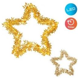 N&auml;ve N&Auml;VE LED Dekoobjekt "LED Deko Stern", gold (goldfarben), 1, &Oslash; 50cm, 1 Stk., Leuchten, gold,warmwei&szlig;, incl. Timer (6on/18off), &Oslash; 50 cm, Weihnachtsdeko