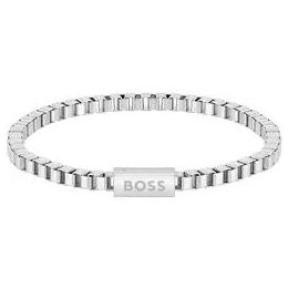 Armband BOSS "Schmuck Edelstahl Armschmuck Venezianer CHAIN FOR HIM", silber (edelstahlfarben), Armb&auml;nder, Herren, 19cm, Edelstahl, Edelstahlarmband