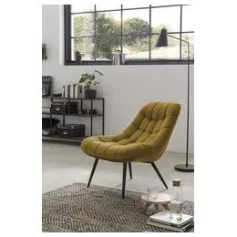 Relaxsessel Salesfever "Toulon - Komfortabler Loungesessel", gelb (gelb, schwarz), B:76cm H:85cm T:85,6cm, Sessel, Relaxsessel, mit XXL-Steppung, mit schwarzen oder naturfarbenen Beinen