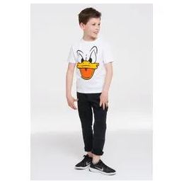 T-Shirt logoshirt "Disney &ndash; Donald Duck", M&auml;dchen, Gr. 152, wei&szlig; (altwei&szlig;), 100% Baumwolle, bedruckt, normal, Rundhals, Shirts T-Shirt, mit lizenziertem Design