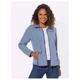 Fleecejacke Casual Looks, Damen, Gr. 44, blau (bleu), 100% Polyester, unifarben, Jacken Fleecejacke