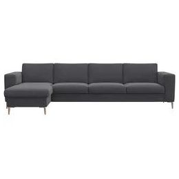 Ecksofa FLEXLUX "Fiore, super bequem durch hochwertigen Sitzaufbau mit Kaltschaum", grau (dervit grau), B:295cm H:85cm T:159cm, 100% Polyester, Sofas, Ecksofa, breite Armlehnen, F&uuml;&szlig;e Alu+ Eiche, L-Form