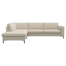 Ecksofa FLEXLUX "Fiore, L-Form, bequem und komfortabel durch hochwertigem Sitzaufbau", wei&szlig; (sanftes wei&szlig;), B:273cm H:85cm T:225cm, 100% Polyester, Sofas, Ecksofa, breite Armlehnen, Kaltschaum, F&uuml;&szlig;e Alu+schwarz