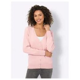 Strickjacke Heine, Damen, Gr. 44, rosa (hellros&eacute;), 100% Baumwolle, unifarben, Strickjacken Strickjacke