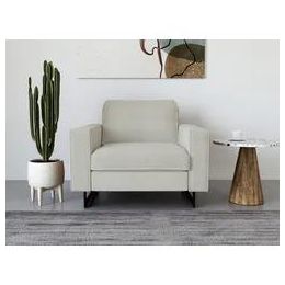 Loveseat Home Affaire "Pinto 105 cm, Cord, Chenille, Lederoptik", beige (natural), B:105cm H:85cm T:97cm, 90% Polyester, 10% Nylon, Sessel, mit Keder, Metallf&uuml;&szlig;en und auch in Cord Bezug erh&auml;ltlich