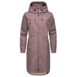 Outdoorjacke Ragwear "Belinka", Gr. S (36), lila (mauve), Obermaterial: 100% Polyester. Innenfutter: 100% Polyester, Basic, gerade knieumspielend, mit Kn&ouml;pfen normaler Saum mit Druckkn&ouml;pfen, Jacken Outdoorjacke, Wasserdichte lange und sehr leichte &Uuml;bergangsjacke