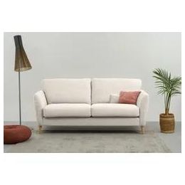 2-Sitzer Home Affaire "MARSEILLE Kompaktsofa 170 cm, Cord, Flachgewebe, Struktur, Webstoff", beige (natural), B:170cm H:88cm T:90cm, 100% Polyester, Sofas, Massivholzbeine Eiche, Landhausstil, Wellenunterfederung