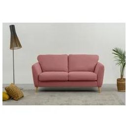 2-Sitzer Home Affaire "MARSEILLE Kompaktsofa 170 cm, Cord, Flachgewebe, Struktur, Webstoff", rosa (blush), B:170cm H:88cm T:90cm, 100% Polyester, Sofas, Massivholzbeine Eiche, Landhausstil, Wellenunterfederung