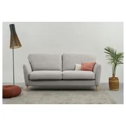2-Sitzer Home Affaire "MARSEILLE Kompaktsofa 170 cm, Cord, Flachgewebe, Struktur, Webstoff", grau (cloud grau), B:170cm H:88cm T:90cm, 100% Polyester, Sofas, Massivholzbeine Eiche, Landhausstil, Wellenunterfederung