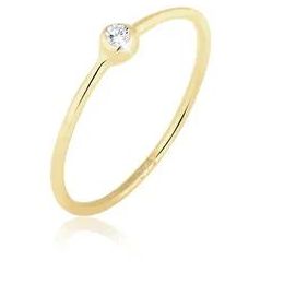 Fingerring Elli Premium "Solit&auml;r Zirkonia 375er Gelbgold" Gr. 54, wei&szlig;, Fingerringe, Damen, 54mm,mit Steinen, Gelbgold 375, 1mm, Fingerring