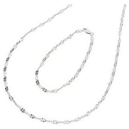 Ketten und Armband Set Firetti "Multipack Schmuck Geschenk Silber 925 Armkette Halskette Pl&auml;ttchen", silber (silberfarben), Schmuck_Sets, Damen, Silber 925 (Sterlingsilber)