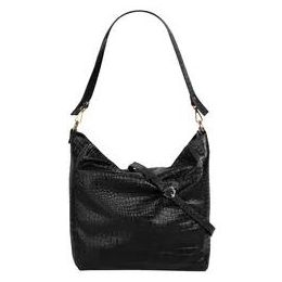 Shopper Samantha Look, Damen, Gr. B/H/T: 39cm x 31cm x 13cm onesize, schwarz, Leder, Reptilienpr&auml;gung, Taschen Shopper, echt Leder, Made in Italy