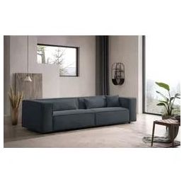 3-Sitzer "PIARA, Couch mit Kedernaht, Sofa in Cord, Leinenoptik o. Strukturstoff", grau (dunkelgrau), B:275cm H:66cm T:101cm, 100% Polyester, LeGer Home by Lena Gercke, Sofas, schwarze F&uuml;&szlig;e, bequemer Sitzkomfort