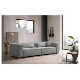 3-Sitzer "PIARA, Couch mit Kedernaht, Sofa in Cord, Leinenoptik o. Strukturstoff", grau (hellgrau), B:275cm H:66cm T:101cm, 100% Polyester, LeGer Home by Lena Gercke, Sofas, schwarze F&uuml;&szlig;e, bequemer Sitzkomfort