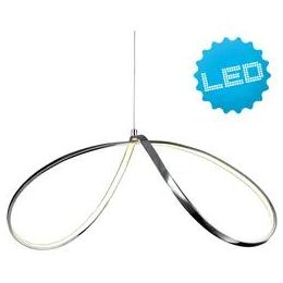 N&auml;ve N&Auml;VE LED Pendelleuchte "Loop Line", silber (chrome), &Oslash; 32cm H: 120cm, 1 Stk., Leuchten, modernes Design; angenehmes Licht, LED Pendelleuchte