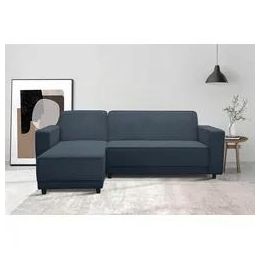 Ecksofa DOREL HOME "Allie Schlafsofa 230 cm mit Relaxfunktion in der R&uuml;ckenlehne", blau, B:230cm H:82cm T:154cm, 100% Polyester, Sofas, Ecksofa, Schlaffunktion (108/194,5cm), trendiger Cord o. pflegeleichter Velours