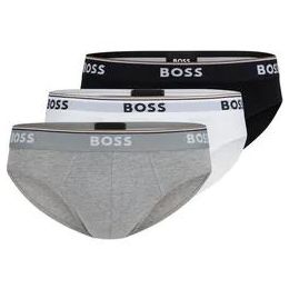 Slip BOSS, Herren, Gr. XL, bunt (assorted pre, pack), Jersey, Obermaterial: 95% Baumwolle, 5% Elasthan, unifarben, Unterhosen Slip, mit Logo Webbund