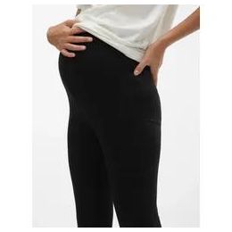 Umstandshose MAMALICIOUS "MLBRYNJA FLARE JERSEY LEGGING A. NOOS", Damen, Gr. L (40), N-Gr, schwarz, Jersey, Obermaterial: 95% Modal, 5% Elasthan, unifarben, normal, Hosen