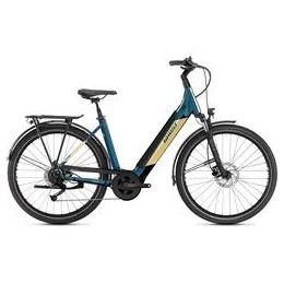 E-Bike GHOST "E-Teru B Essential Low EQ" Gr. 50, blau (beige, blau), Elektrofahrr&auml;der, 50cm, 27,5 Zoll (69,85cm), Pedelec, Elektrofahrrad f&uuml;r Damen u. Herren