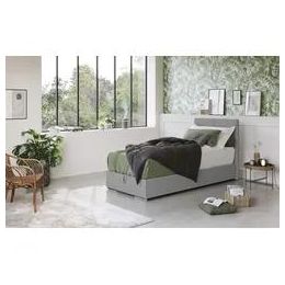 Boxbett COTTA "Tom mit Bettkasten, Topper und Zierkissen", grau (light grau), B:95cm L:209cm, Komplettbetten, Bett Betten mit Bettkasten, Bestseller, Unser Dauertiefpreis, Topseller