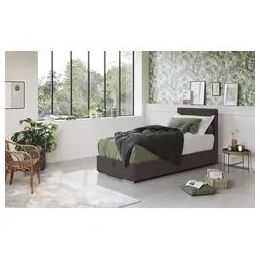 Boxbett COTTA "Tom mit Bettkasten, Topper und Zierkissen", schwarz (charcoal), B:95cm L:209cm, Komplettbetten, Bett Betten mit Bettkasten, Bestseller, Unser Dauertiefpreis, Topseller