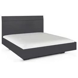 Futonbett OTTO HOME "Bett Doppelbett Holzbett AGORDO", grau (graumetallic), B:185cm H:121cm L:209cm, Betten, Futonbett, mit hohem Kopfteil und schwebender Optik MADE IN GERMANY