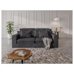 4-Sitzer Home Affaire "ALISSAS mit vielen Kissen, Biesen an den Kissen", grau (anthrazit), B:240cm H:94cm T:146cm, 92% Polyester, 8% Nylon, Sofas, Hussenoptik, mit kleinen Taschen an der Seite zum Verstauen