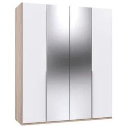 Kleiderschrank wimex "New York", wei&szlig; (struktureichefarben hell, front wei&szlig;), B:180cm H:208cm T:58cm, Schr&auml;nke, Kleiderschrank