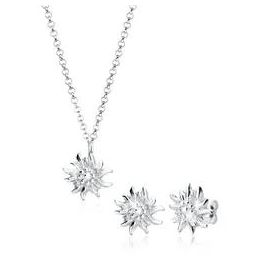 Schmuckset Elli "Elli Schmuckset Edelweiss Tracht 925 Silber", silber, Schmuck_Sets, Damen, onesize, ohne Stein, Silber 925 (Sterlingsilber), Schmuckset