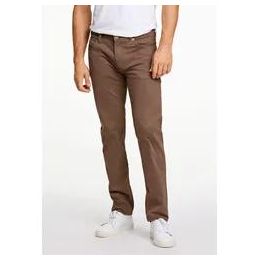 5-Pocket-Hose LINDBERGH "5-Pocket Hosen Tapered Fit", Herren, Gr. 33, L&auml;nge 34, braun (dk braun), Obermaterial: 97% Baumwolle, 3% Elasthan, unifarben, gerade, unten schmal, Hosen 5-Pocket-Hose