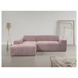 Ecksofa WERK2 "Zeus-L Breite: 253 cm, modern & zeitlos, bequemes Sofa", rosa (rose), B:253cm H:70cm T:188cm, 90% Polyester, 10% Nylon, Sofas, Ecksofa, Curvy Trend Ecksofa mit urbaner Optik