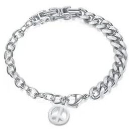 Edelstahlarmband Firetti "Schmuck Geschenk Peace, Frieden", silber (edelstahlfarben), Armb&auml;nder, Damen, 20cm, Edelstahl, Edelstahlarmband