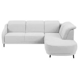Sit & More Ecksofa SIT & MORE "Blues L-Form", silber, B:258cm H:93cm T:249cm, 100% Polyester, Sofas, Ecksofa, wahlweise mit Klapptisch und USB