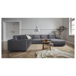 Wohnlandschaft OTTO HOME "Hobro U-Form", grau (hellgrau), B:348cm H:80cm T:270cm, Luxus-Microfaser Lederoptik (100% Polyester;Struktur grob (100% Polyester);Samtoptik (100% Polyester), Sofas, Wohnlandschaft, in 3 Bezugsqualit&auml;ten in vielen Farben, Design by Morten Georgsen
