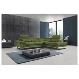 Ecksofa Egoitaliano "Queenie, extravagantes Sofa mit erstklassigem Sitzkomfort, L-Form", gr&uuml;n (kiwi), B:284cm H:95cm T:108cm, Luxus-Microfaser (100% Polyester) Leder &raquo;BULL&laquo; (echtes Rindsleder). Geschliffenes, pigmentiertes und behandeltes Rindsleder mit einer Dicke von 1, 3-1, 5 mm. Dieses Leder zeigt eine ziemlich weiche Hand mit einem halb undurchsichtigen Aussehen. Es handelt sich um ein gesch&uuml;