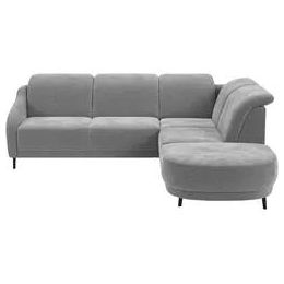 Sit & More Ecksofa SIT & MORE "Blues L-Form", grau, B:258cm H:93cm T:249cm, 95% Polyester 5% Polyamid, Sofas, Ecksofa, wahlweise mit Klapptisch und USB