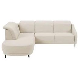Sit & More Ecksofa SIT & MORE "Blues L-Form", beige, B:258cm H:93cm T:249cm, 100% Polyester, Sofas, Ecksofa, wahlweise mit Klapptisch und USB