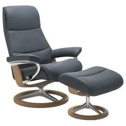 Relaxsessel stressless "View", blau (atlantic blau batick), B:78cm H:108cm T:78cm, Leder BATICK: BATICK ist ein leicht korrigiertes, durchgef&auml;rbtes und genarbtes M&ouml;belleder, bei dem die meisten Unebenheiten und Spuren in der Regel entfernt wurden.;Leder PALOMA: PALOMA ist ein durchgef&auml;rbtes Semianilin-M&ouml;belleder mit nat&uuml;rlicher Narbung.;ROHLEDER Stoff Q2 FARON: Ein fester zuverl&auml;ssiger Boucl&eacute; mit 