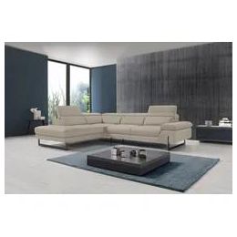 Ecksofa Egoitaliano "Queenie, extravagantes Sofa mit erstklassigem Sitzkomfort, L-Form", grau (opal grau), B:284cm H:95cm T:108cm, Luxus-Microfaser (100% Polyester) Leder &raquo;BULL&laquo; (echtes Rindsleder). Geschliffenes, pigmentiertes und behandeltes Rindsleder mit einer Dicke von 1, 3-1, 5 mm. Dieses Leder zeigt eine ziemlich weiche Hand mit einem halb undurchsichtigen Aussehen. Es handelt sich um ein g