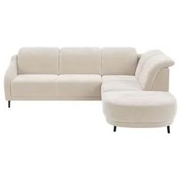 Sit & More Ecksofa SIT & MORE "Blues L-Form", beige, B:258cm H:93cm T:249cm, 95% Polyester 5% Polyamid, Sofas, Ecksofa, wahlweise mit Klapptisch und USB