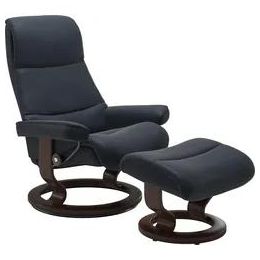 Relaxsessel stressless "View", blau (shadow blau paloma), B:82cm H:108cm T:81cm, Leder BATICK: BATICK ist ein leicht korrigiertes, durchgef&auml;rbtes und genarbtes M&ouml;belleder, bei dem die meisten Unebenheiten und Spuren in der Regel entfernt wurden.;Leder PALOMA: PALOMA ist ein durchgef&auml;rbtes Semianilin-M&ouml;belleder mit nat&uuml;rlicher Narbung.;ROHLEDER Stoff Q2 FARON: Ein fester zuverl&auml;ssiger Boucl&eacute; mit ei