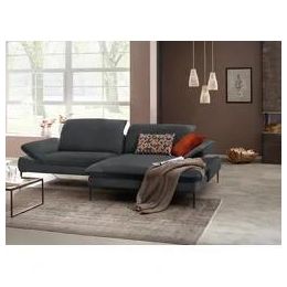 Ecksofa W.Schillig "enjoy&MORE, Designsofa, elegant und bequem, L-Form", schwarz (schwarz z59), B:294cm H:87cm T:185cm, Chenille-Flachgewebe R66 (85% Polyester, 15% Nylon);Longlife Xtra-Leder Z59: Glattleder mit modischer Pr&auml;gung. Hautst&auml;rke 0, 9 - 1, 1 mm;Stoff S37 (100% Polyester), Sofas, Ecksofa, Sitztiefenverstellung, F&uuml;&szlig;e bronze pulverbeschichtet, Breite 294 cm