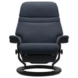 Relaxsessel stressless "Sunrise", blau (oxford blau paloma), B:88cm H:103cm T:78cm, Leder BATICK: BATICK ist ein leicht korrigiertes, durchgef&auml;rbtes und genarbtes M&ouml;belleder, bei dem die meisten Unebenheiten und Spuren in der Regel entfernt wurden.;Leder PALOMA: PALOMA ist ein durchgef&auml;rbtes Semianilin-M&ouml;belleder mit nat&uuml;rlicher Narbung.;ROHLEDER Stoff Q2 FARON: Ein fester zuverl&auml;ssiger Boucl&eacute; mit