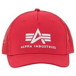 Trucker Cap Alpha Industries "Basic Trucker Cap", Herren, Gr. onesize, rot (speed rot), Baumwolle, Caps