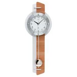Funk-Pendelwanduhr AMS "5271", beige (kernbuchefarben), Wanduhren, B/H/L: 5cm x 70cm x 25cm, Quarzuhr,Holzgeh&auml;use,Esszimmer,Wohnzimmer,Made in Germany