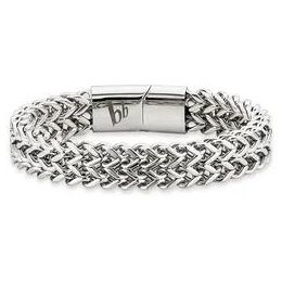 Armband Bruno Banani "Schmuck Geschenk Armkette Ankerkette 12 mm breit Silber" Gr. 23, silber (edelstahlfarben), Armb&auml;nder, Herren, 23, Edelstahl, Armband