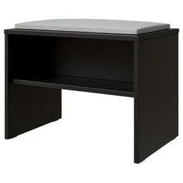 Badkommode SAPHIR "Badezimmer Sitzbank inkl. Sitzkissen aus Kunstleder in wei&szlig; und Ablage", schwarz (schwarz matt touch), B:60cm H:48cm T:40cm, Spanplatte, Sideboards, verschiedene Farben, Garderobenbank 60 cm breit, gepolstert