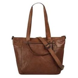 SPIKES & SPARROW Shopper SPIKES & SPARROW, Damen, Gr. B/H/T: 31cm x 29cm x 12cm onesize, braun (cognac), Leder, leicht gl&auml;nzend, unifarben, Taschen Shopper, echt Leder